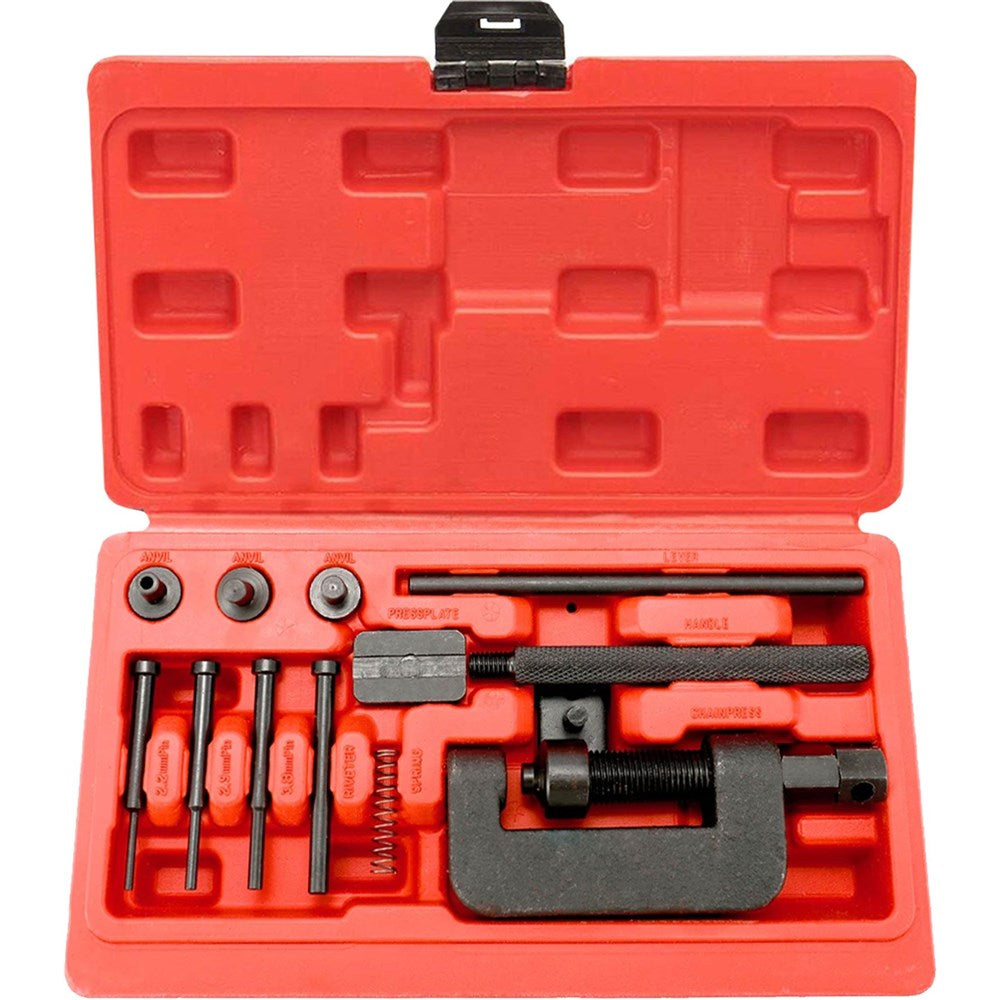 PK Tools 13 Piece Motorcycle Chain Tool & Bike Drive Chain Breaker & R ...